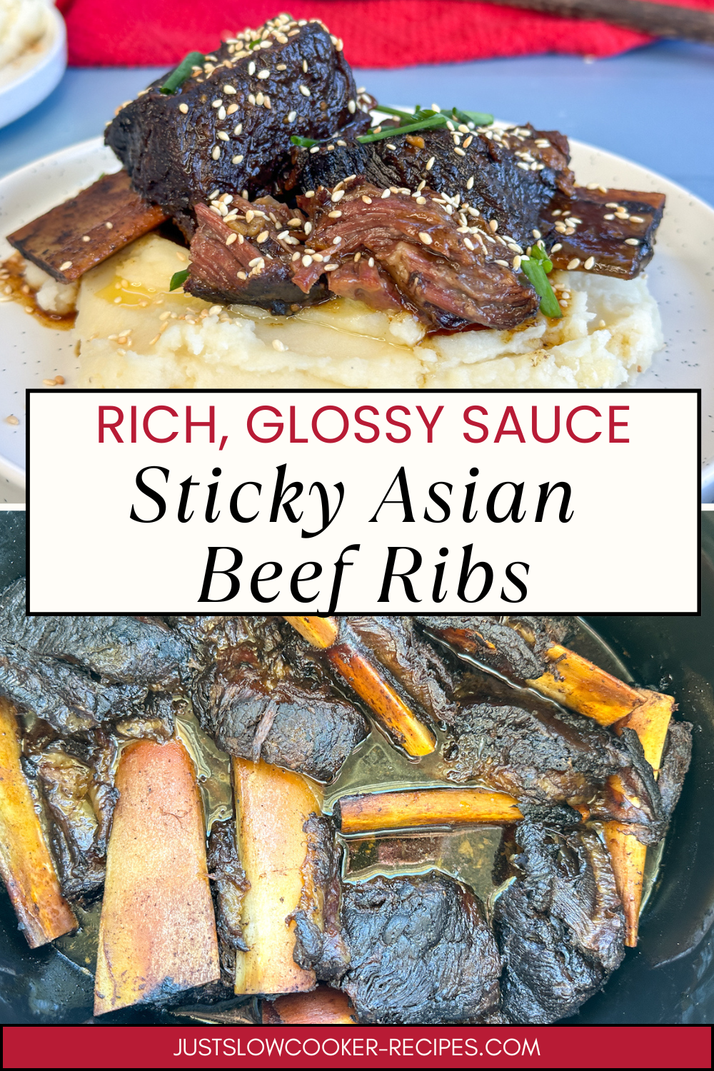 Slow Cooker Sticky Asian Beef Short Ribs | Just Slow Cooker Recipes
